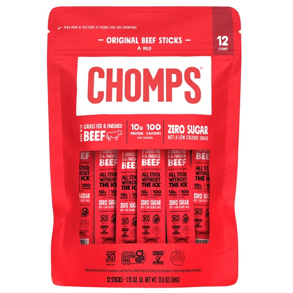 Chomps Original Beef Sticks, 12 ct x 1.15 oz - My Supermarket